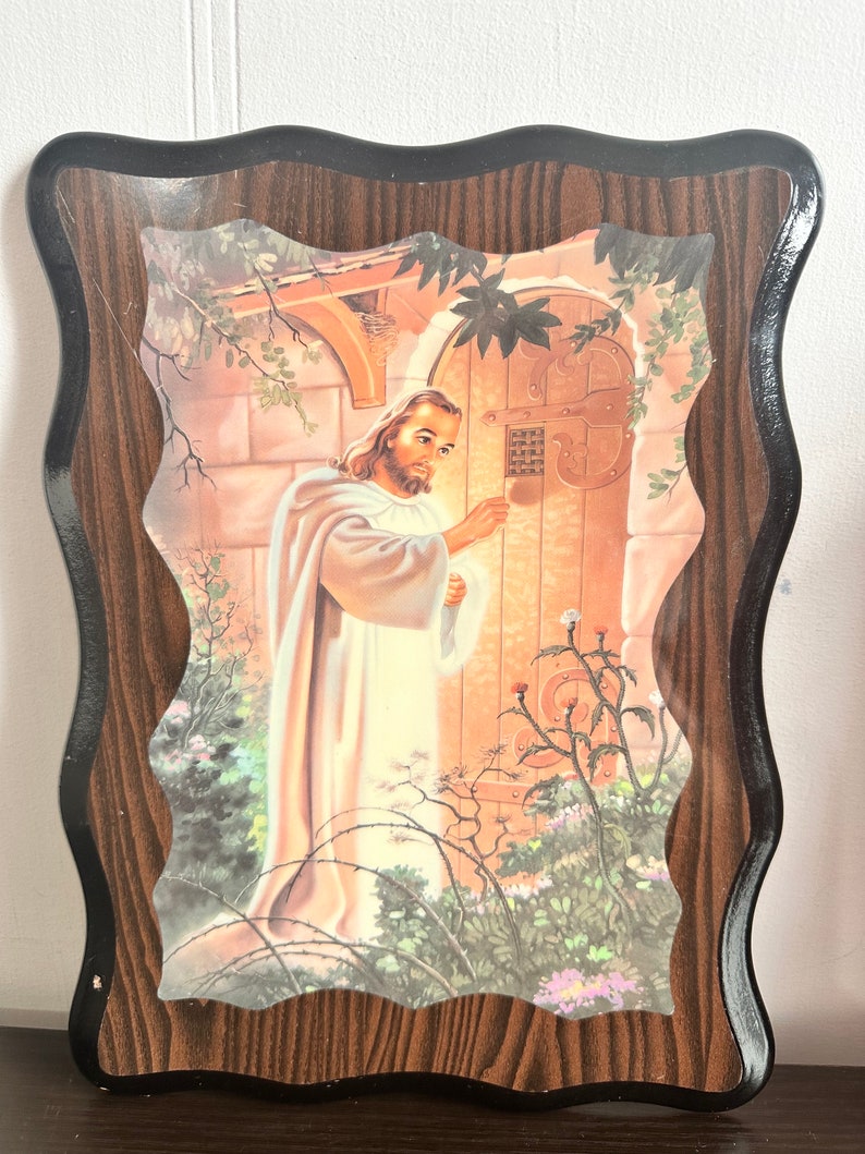 Vintage Christ at a Door of Hearts by Warner Sallman wooden decoupage ...
