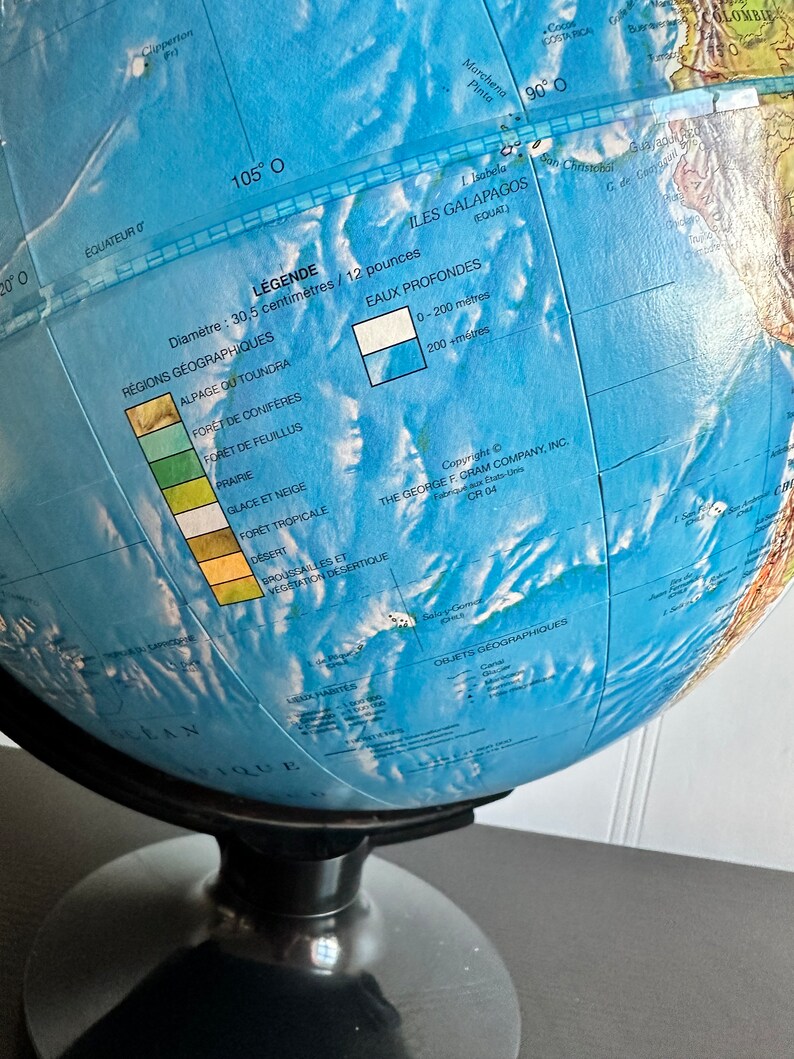Vintage Globe ENVIRON-SPHERE World Globe With Blue Plastic Axis and ...