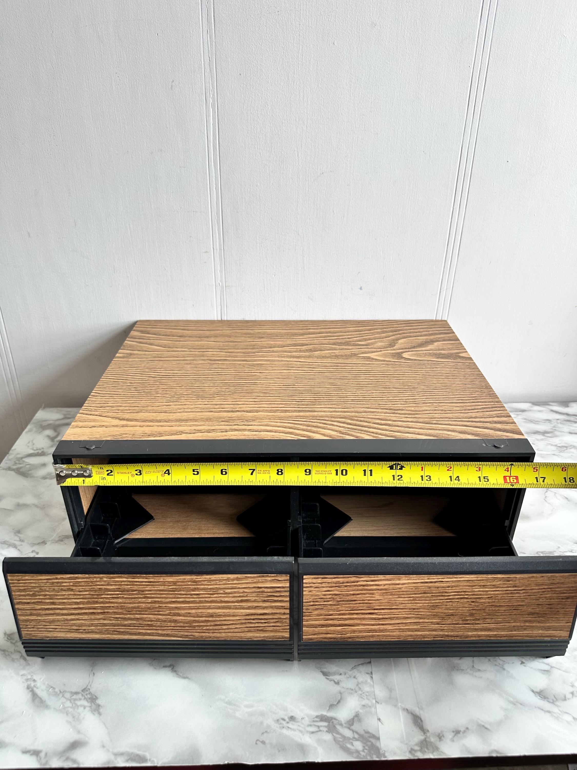 Vintage VHS Drawer Storage Case Holds 20 Retro Simulated Wood Grain ...