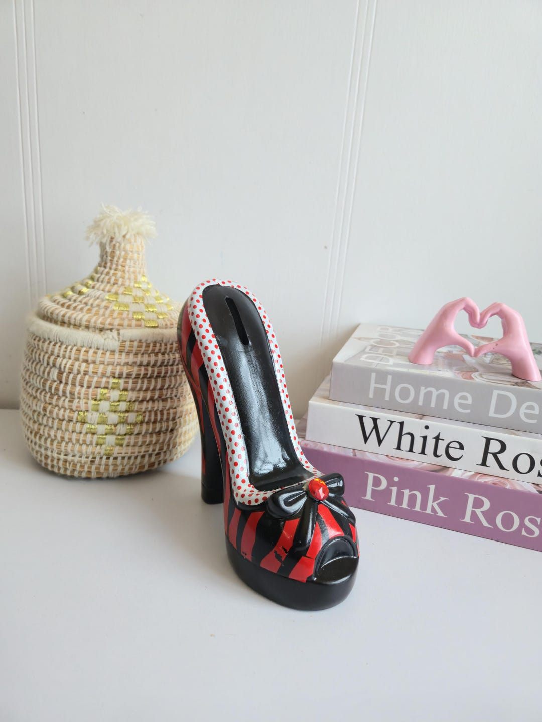 Vintage Art Deco High Heel Women's Shoes Money Box Piggy Bank ...