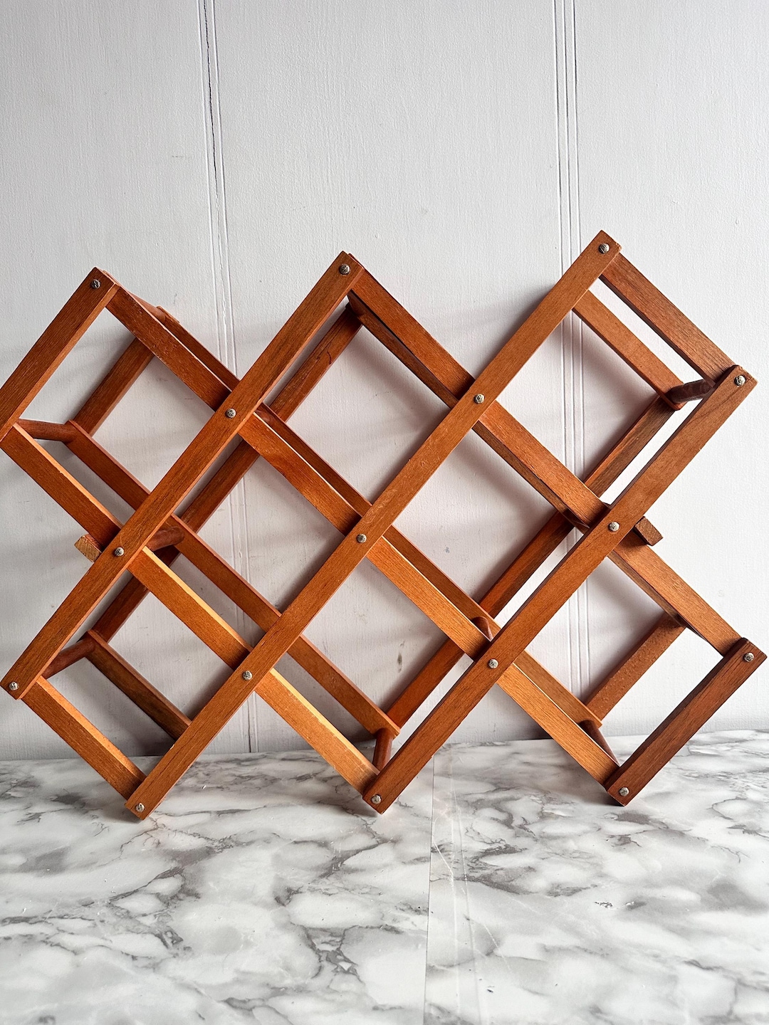 Vintage Foldable Wine Rack Midcentury Wooden Wine Rack , Wine Rack ...