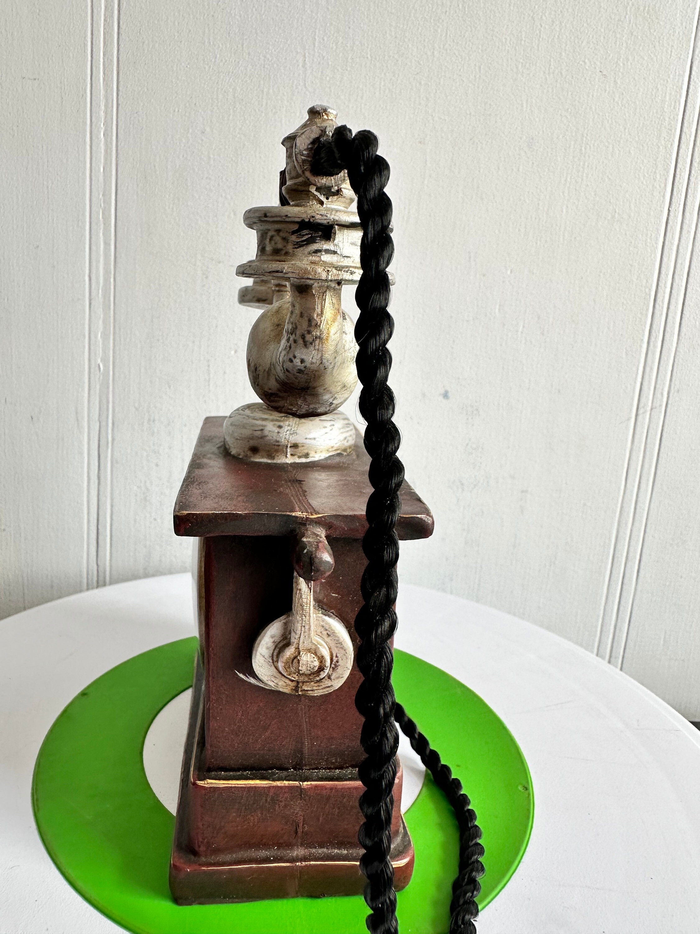 Vintage Clock Telephone Style, Desk Phone. Rotary Telephone. Disc Phone ...