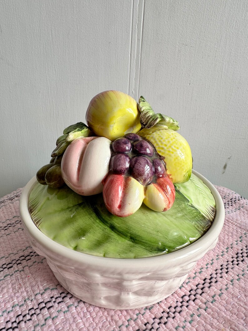 Vintage Elizabeth Arden Fruit Dish With Ceramic Basket Weave. - Etsy