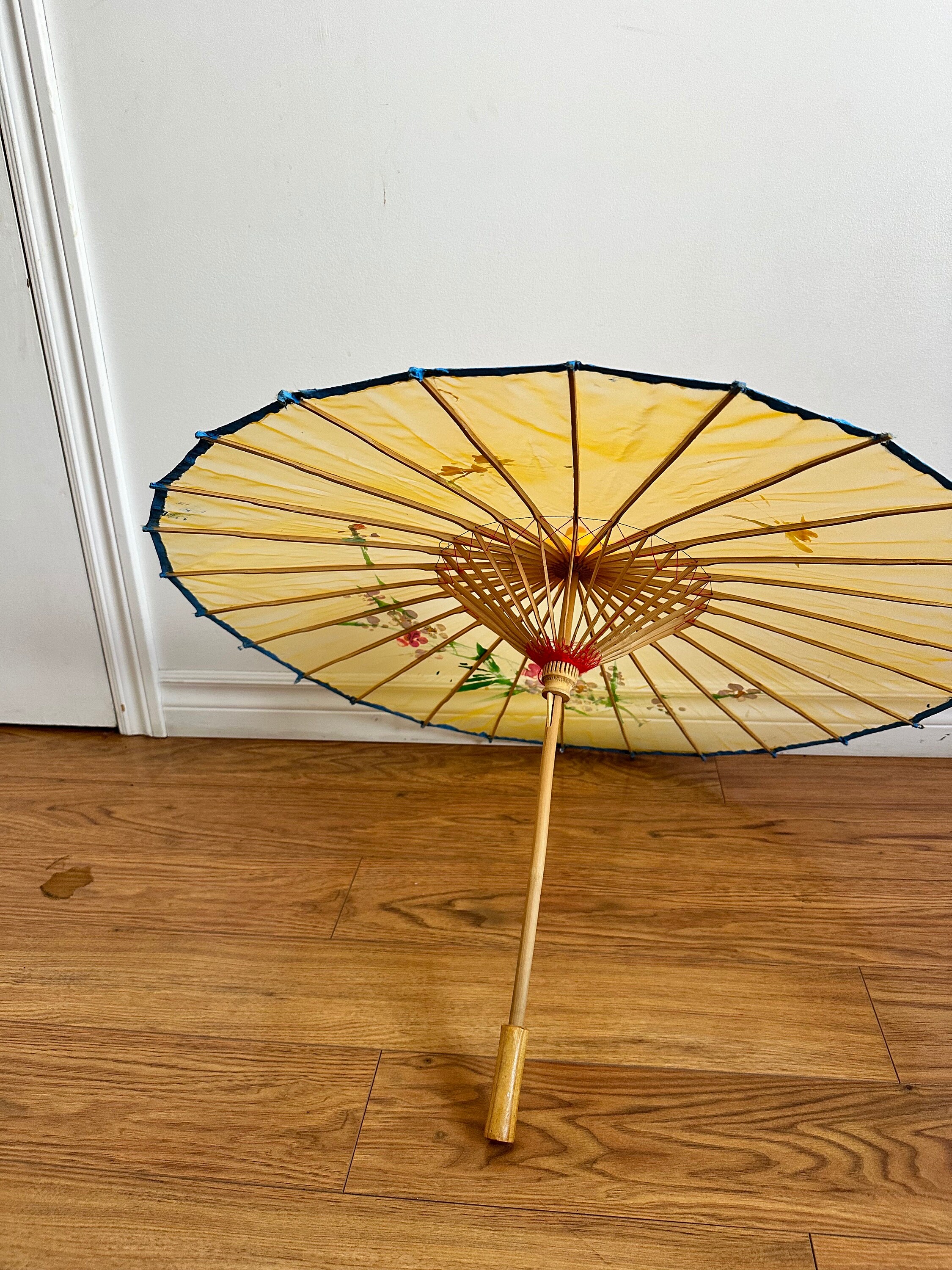 Vintage Parasol, Chinoiserie Decor, Sun Shade, Transparent Fabric and ...