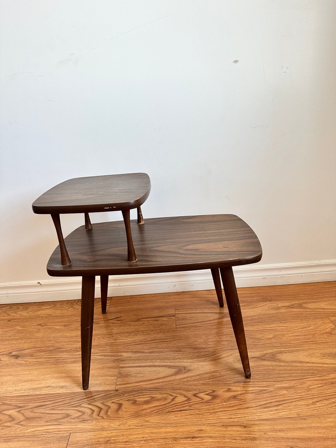Vintage Mid Century Bedside Tables, Two Step Level Tables Tables Mid ...