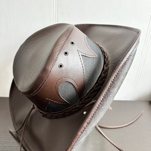 Vintage Brown Cowboy Hat, Cowboy Hat, Western Hat, Leather Cowboy Hat ...