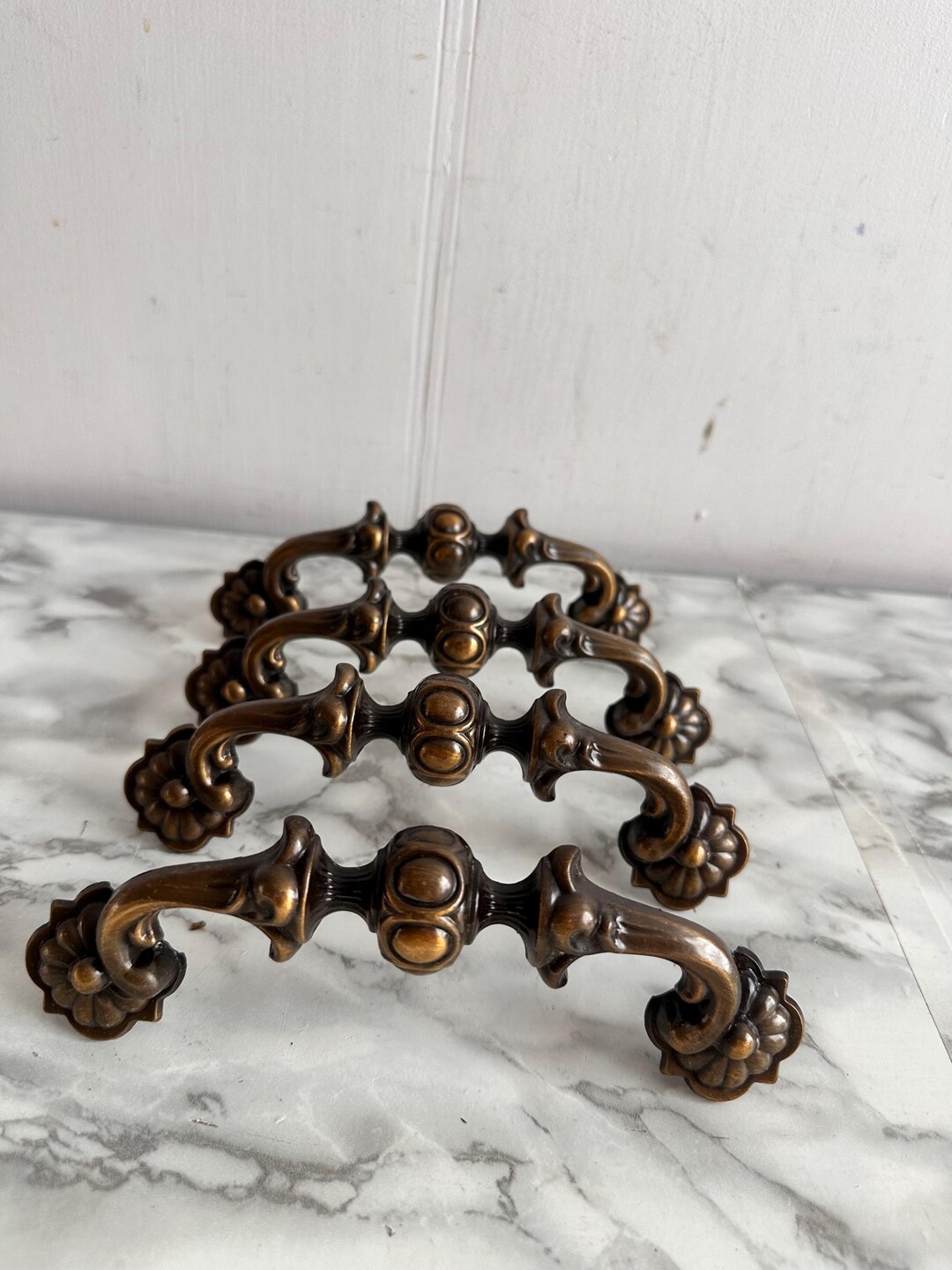 6" Vintage Style Bail Drawer Pulls Handle Brass Gold Drop Cabinet Pull ...