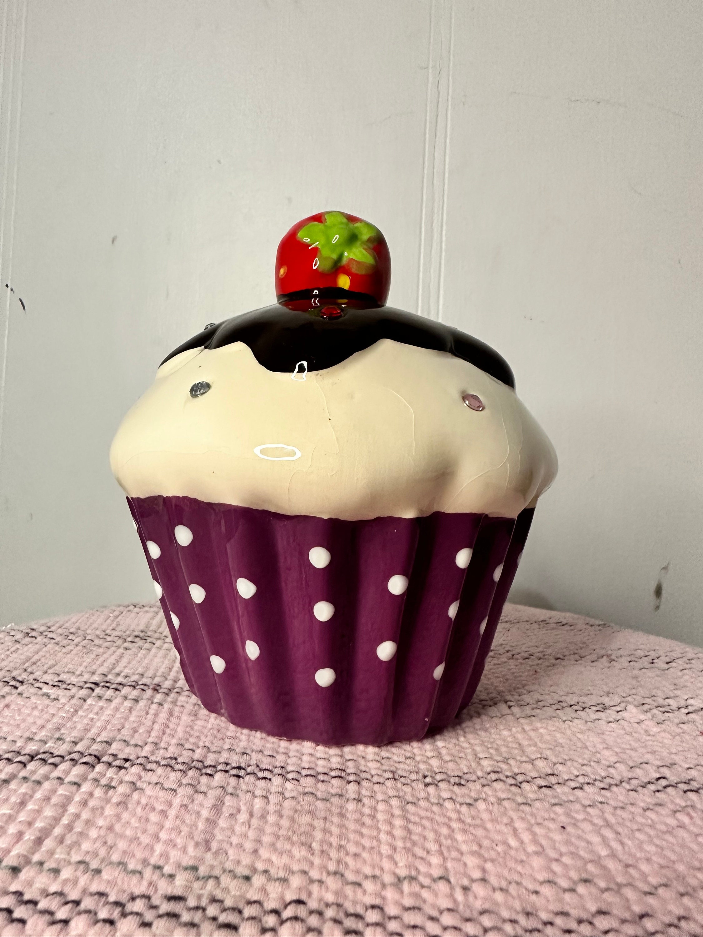 Vintage Cupcake Ceramic Money Bank,ceramic Cupcake Strawberry Topcoin ...