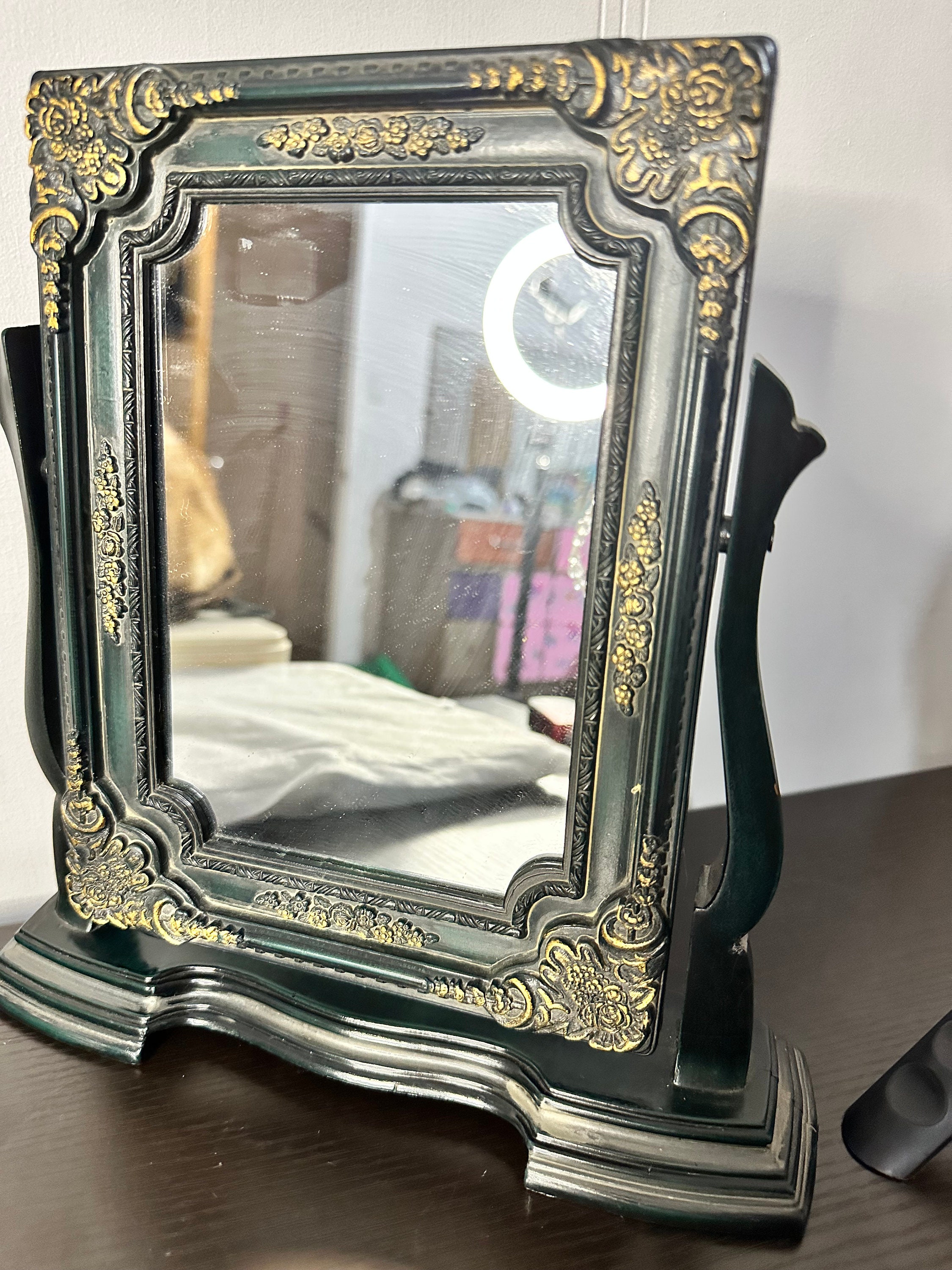 Vintage Table Mirror Gold Hollywood Regency Style Swivel Frame, 60's ...