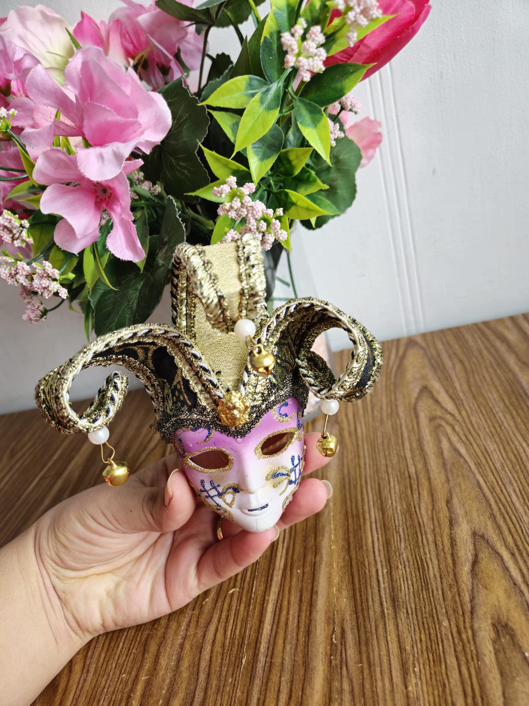 Vintage Retro Carnival Mini Mask Buffoon Ventien Wall Art Decoration ...