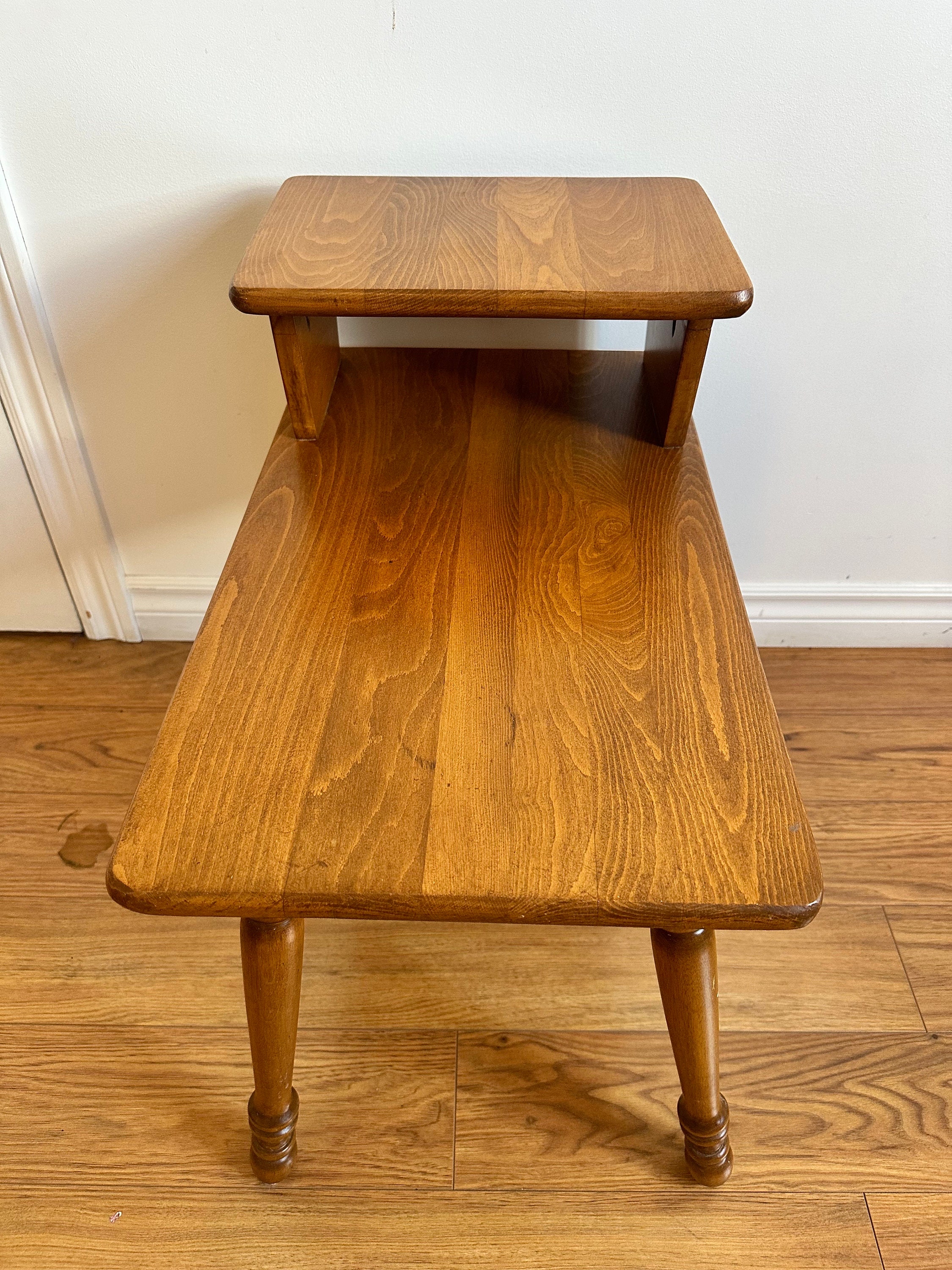 Vintage Mid Century Modern Step Side 2-tier Wooden Side Table. - Etsy