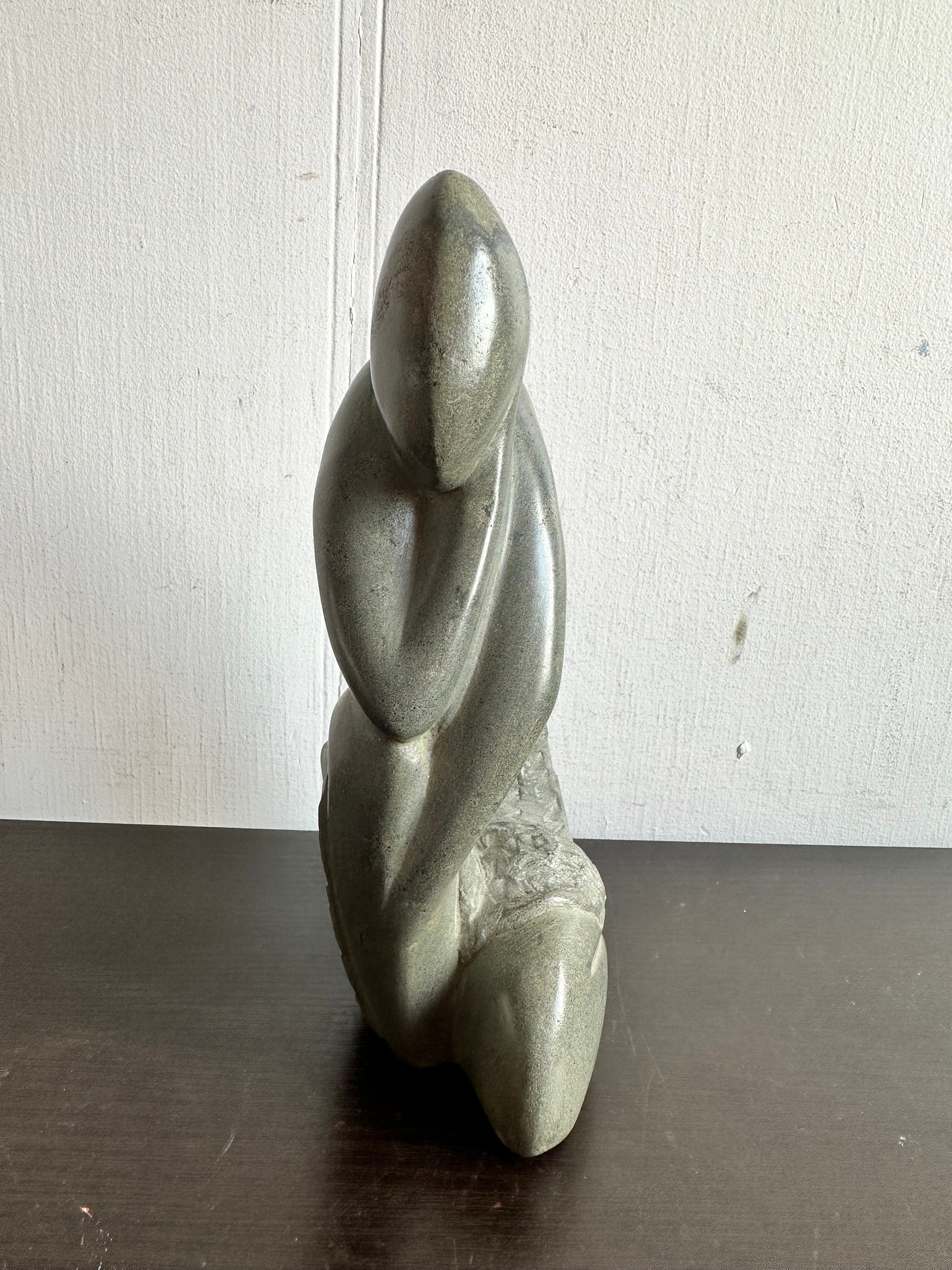 Vintage Modernist Carved Stone Thinking Man Thinking Figurine Abstract ...