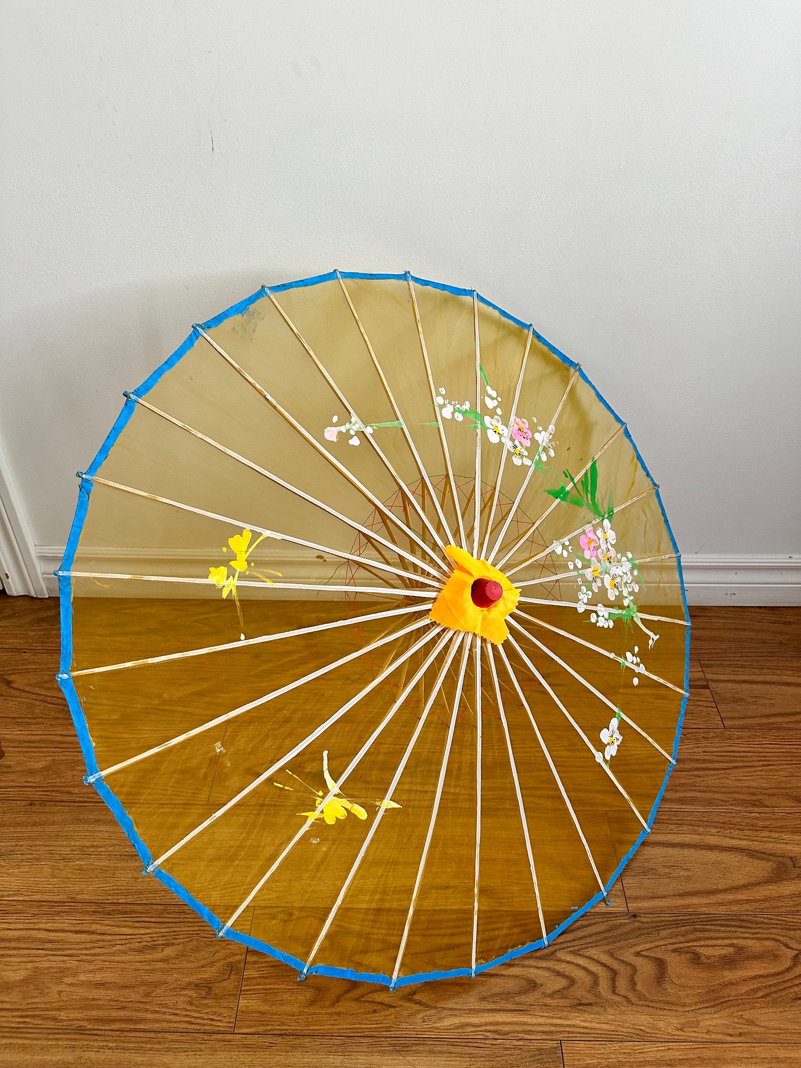 Vintage Parasol, Chinoiserie Decor, Sun Shade, Transparent Fabric and ...