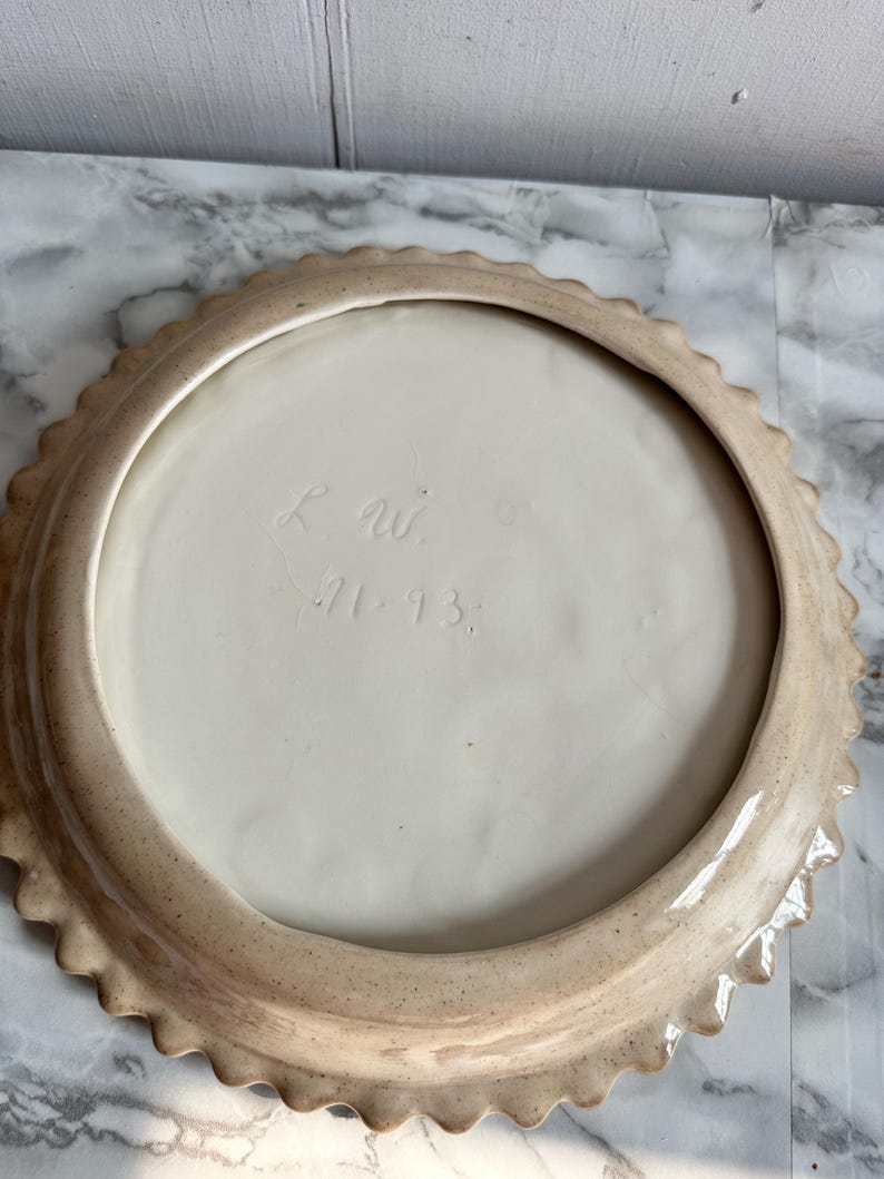 Vintage Lemon Meringue Pie Keeper Covered Pie Dish, Ceramic Dessert ...