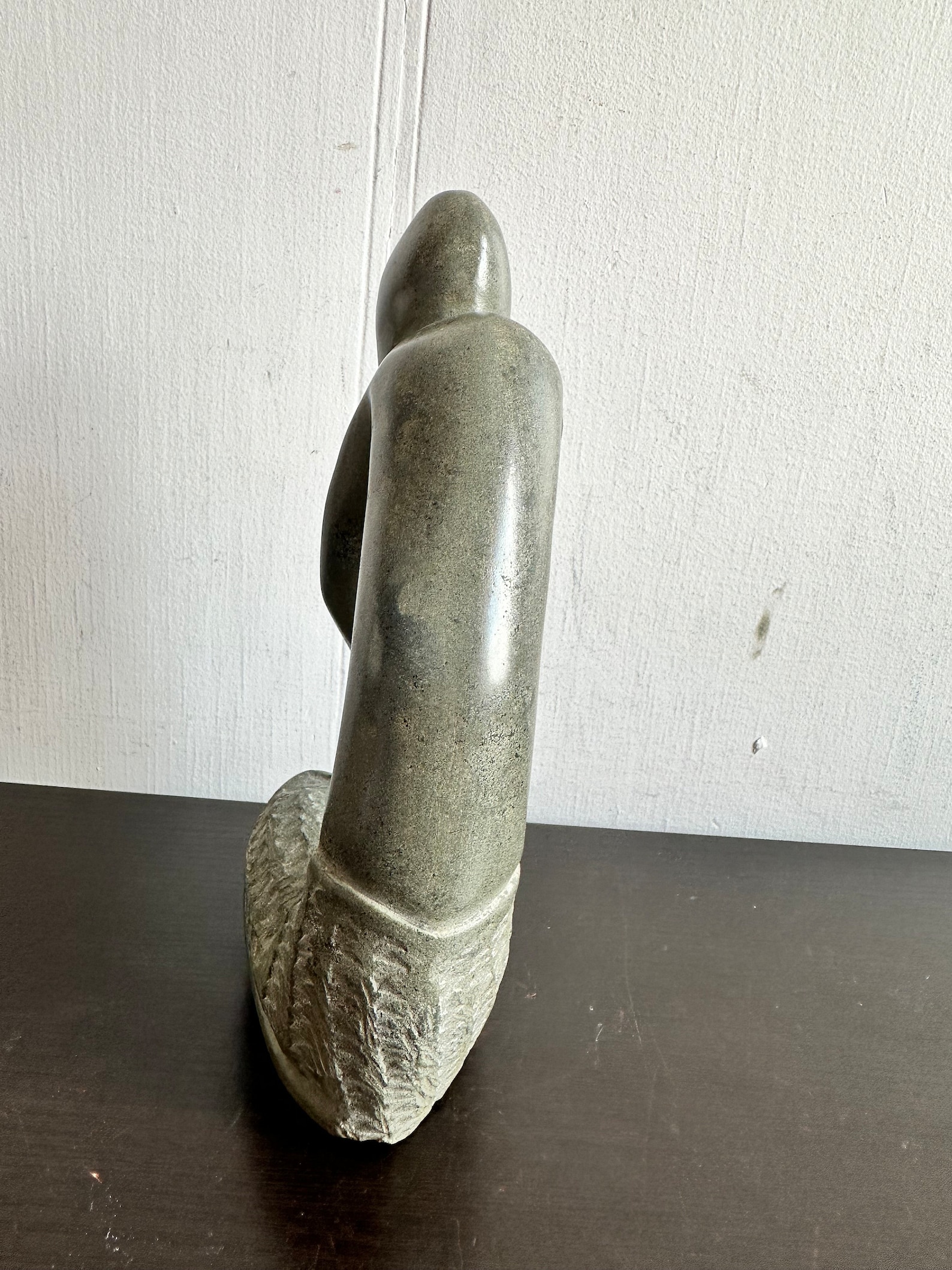 Vintage Modernist Carved Stone Thinking Man - Thinking Figurine ...