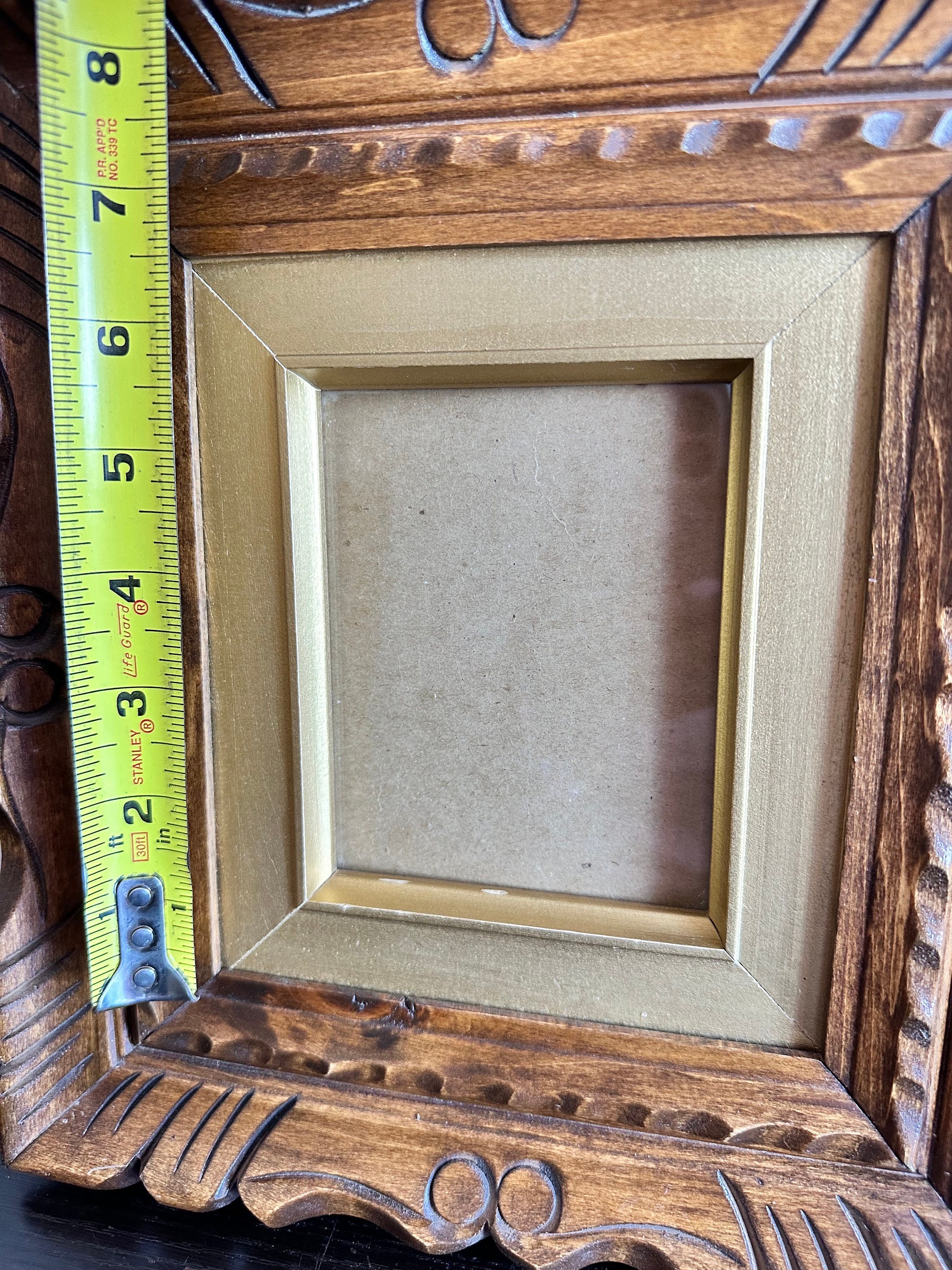 Vintage Carved Old Wood Vintage Photo Frame, Uniquely Designed Photo ...