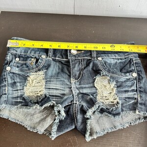 Vintage Distressed Denim Shorts, Frayed Denim Shorts, Low Waisted ...