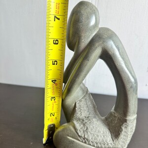 Vintage Modernist Carved Stone Thinking Man - Thinking Figurine ...