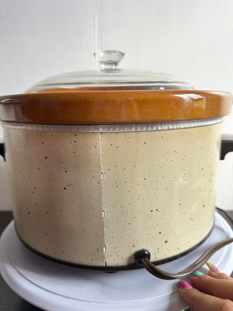 Vintage Rival Crock Pot Slow Cooker Server Model 3154-1 Brown Stoneware ...