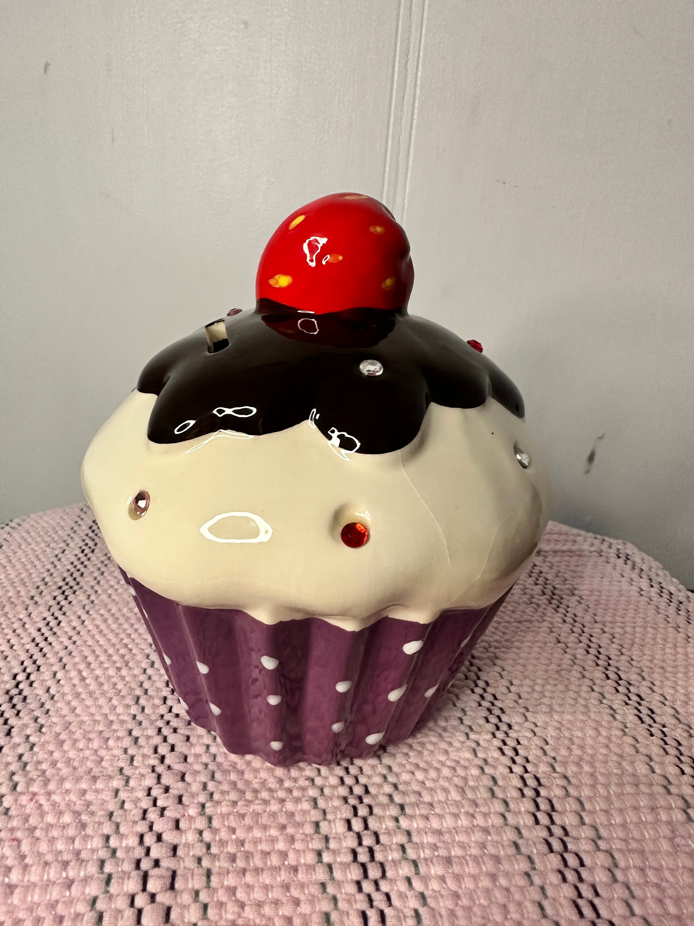 Vintage Cupcake Ceramic Money Bank,ceramic Cupcake Strawberry Topcoin ...