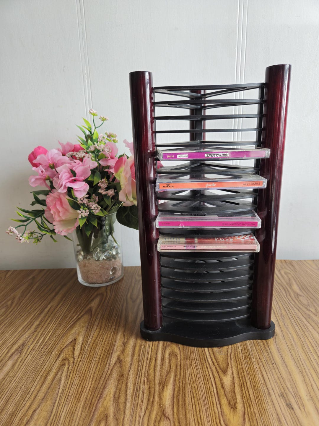 Vintage CD Holder, CD Holder, 80s Shelf, Wooden CD Column, Designer ...