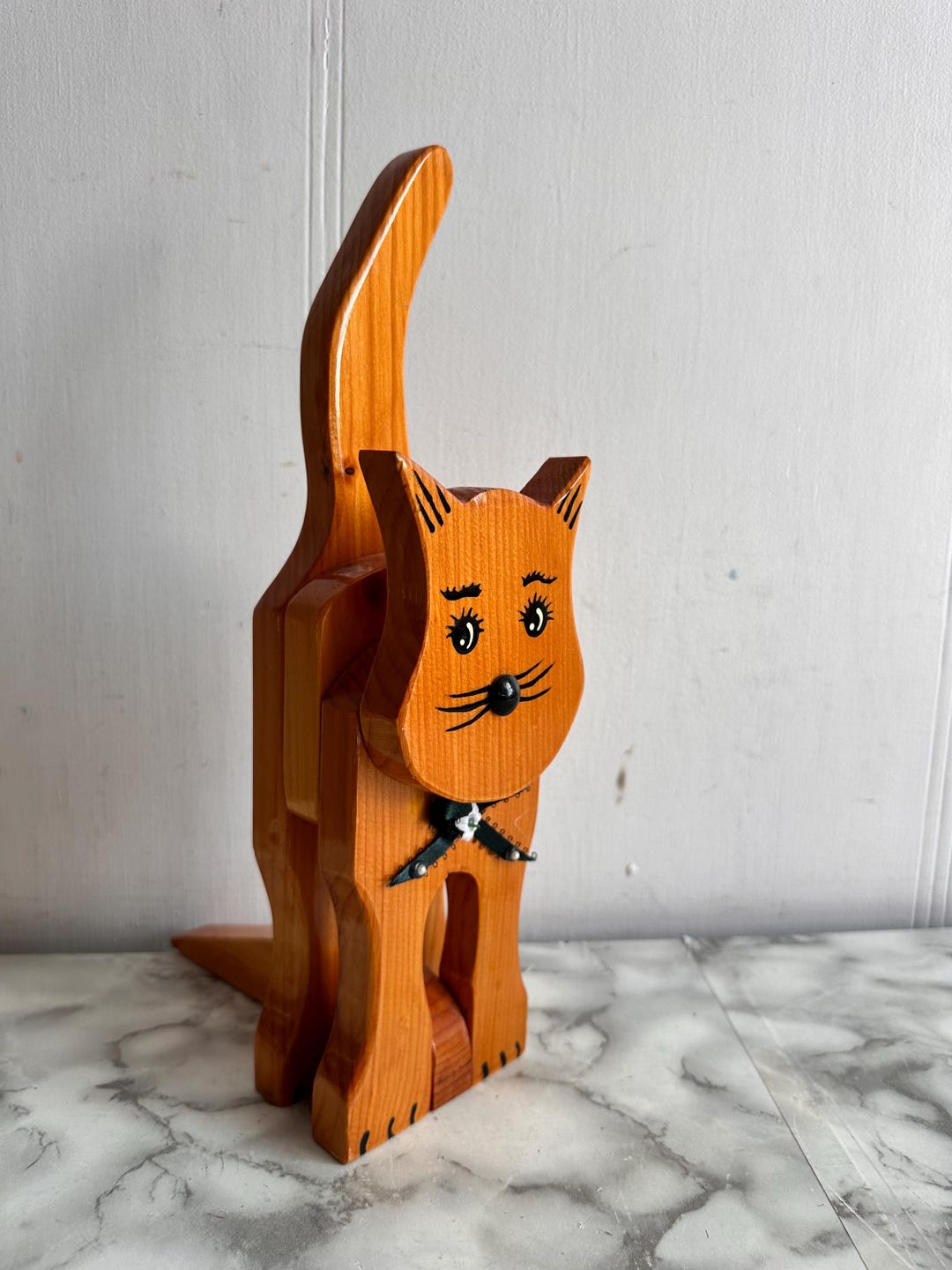Vintage Wooden Cat Door Stop, Cat Door Stop, Halloween Decor, Door ...