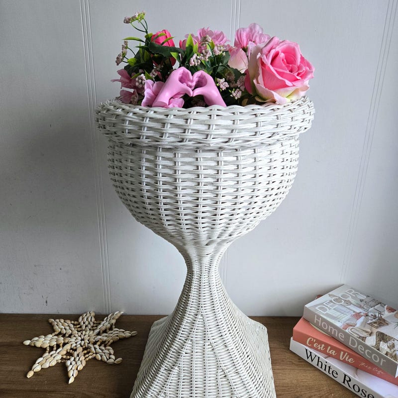 Tall Wicker Planter - Etsy