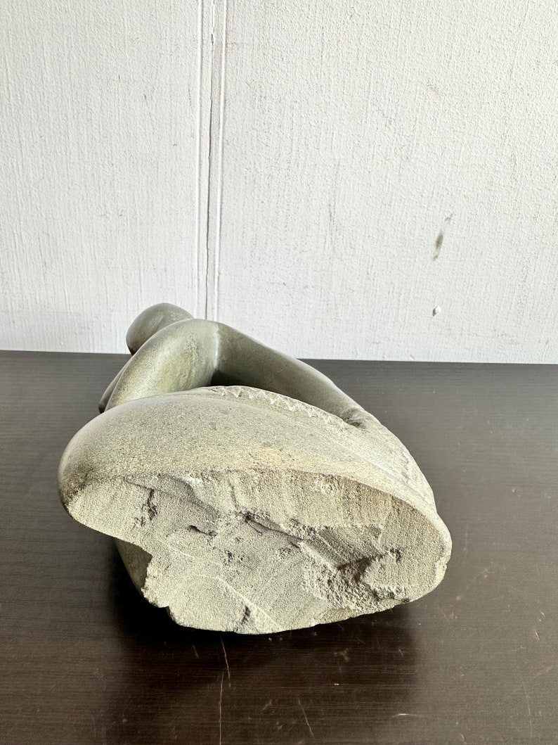 Vintage Modernist Carved Stone Thinking Man - Thinking Figurine ...