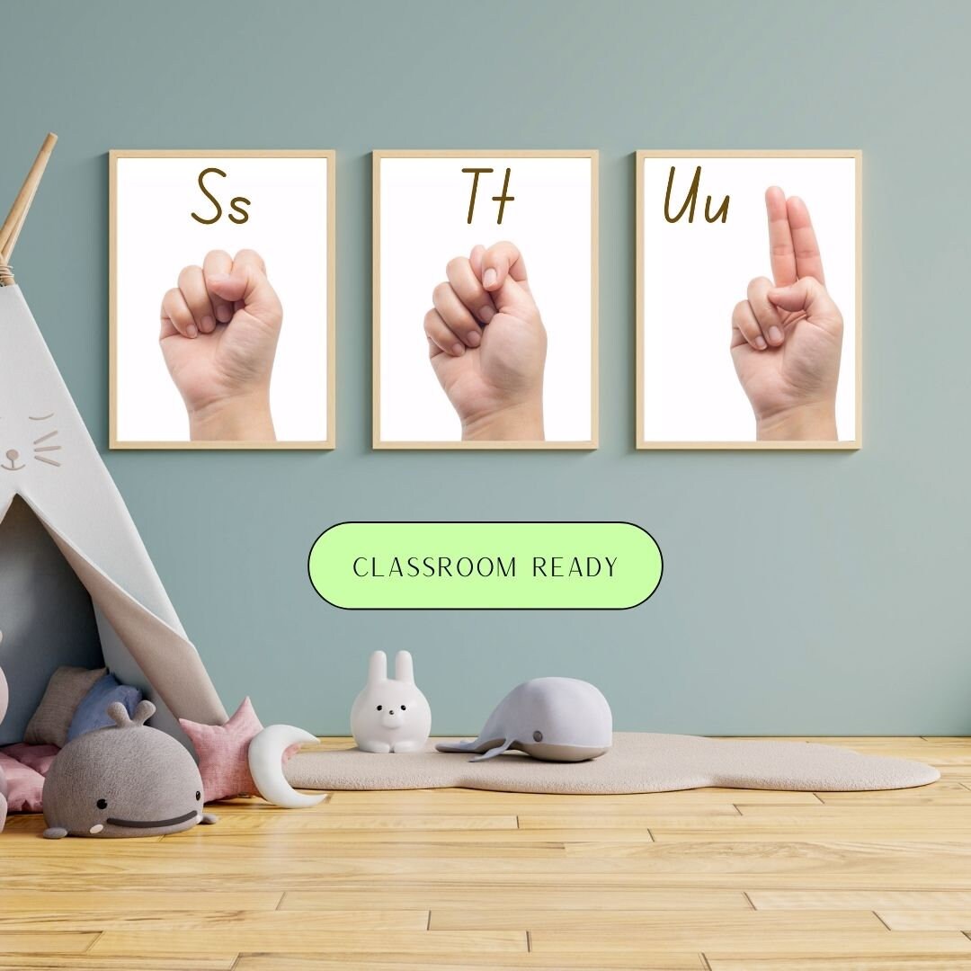 Sign Language Alphabet A - Z Abcs Classroom Homeschool Inclusive Deaf ...