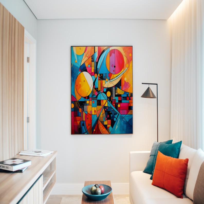 Abstract Wall Art, Colorful Geometric Patterns, Modern Abstract Art ...