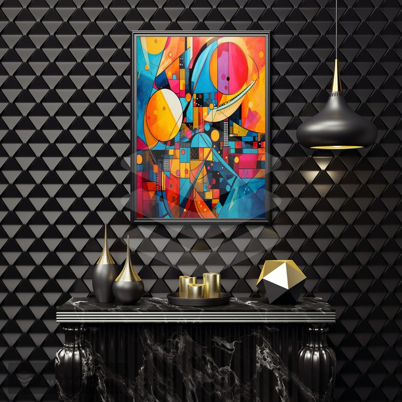 Abstract Wall Art, Colorful Geometric Patterns, Modern Abstract Art ...