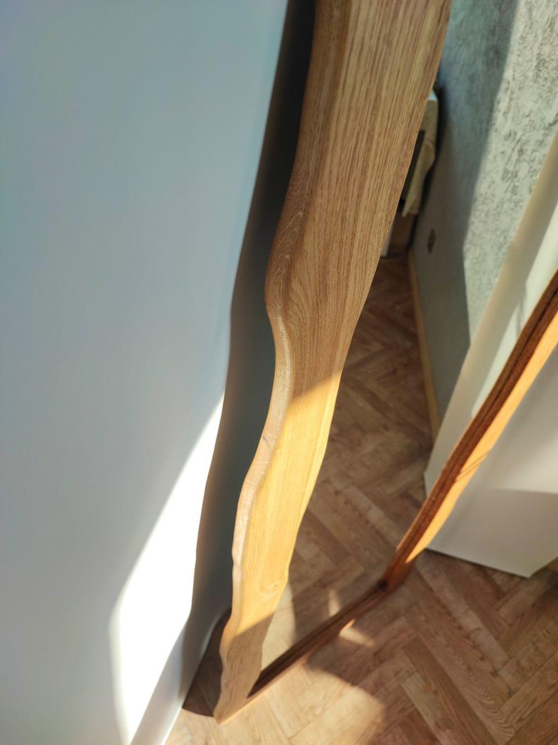 Full Length Oak Wooden Mirror | Large Standing Mirror | Live Edge ...