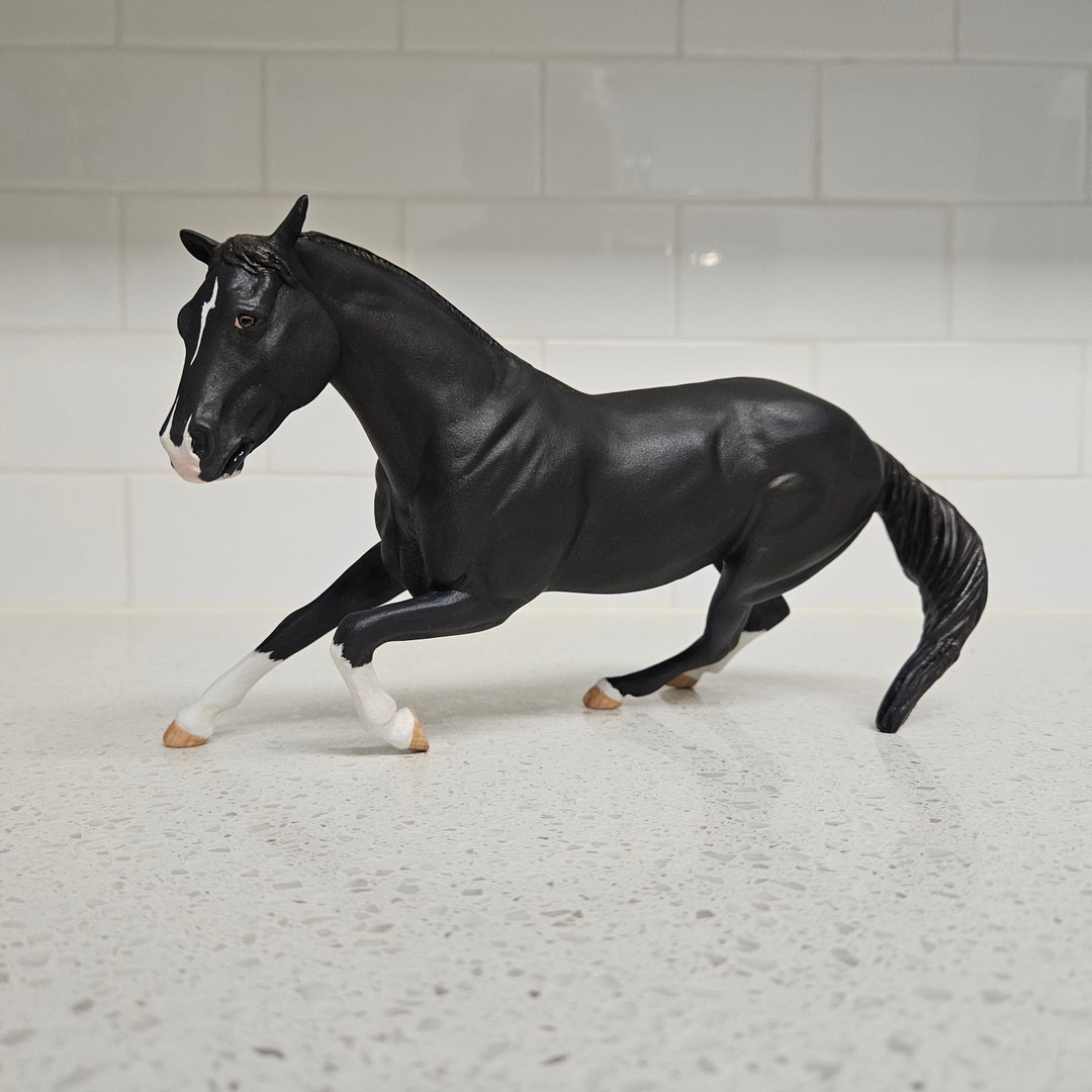Custom Breyer Black Cutting Horse | Model Horse Repaint Breyer Classic ...