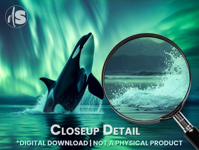 Breaching Orca Wall Art, Digital Art, AI Art, Digital Download ...