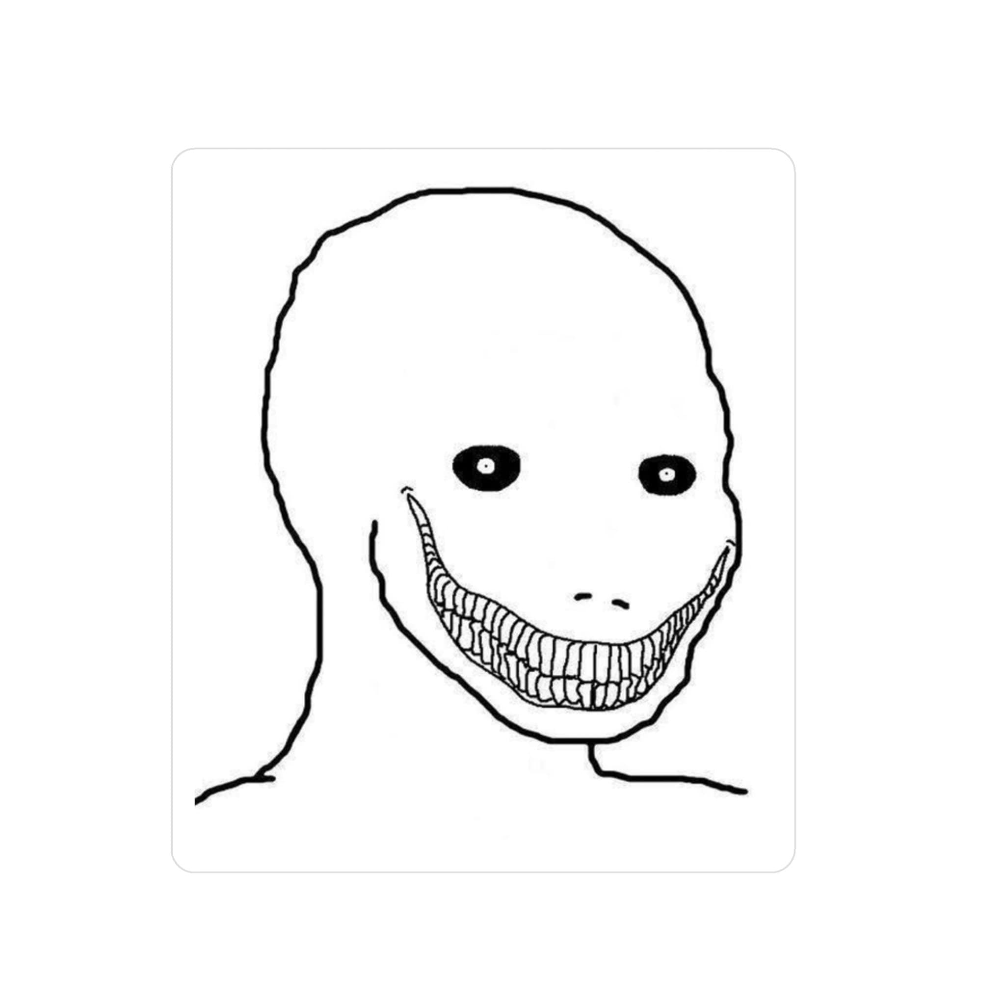 Pyscho Wojak Meme Funny Sticker Schizo Kiss-cut Vinyl Decals - Etsy