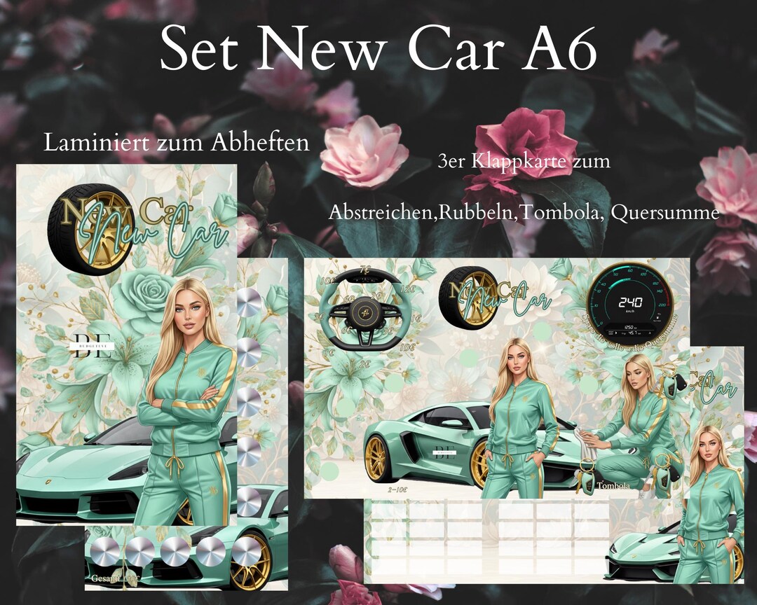 3er Klappkarte New Car A6 mit Deckblatt - Etsy.de