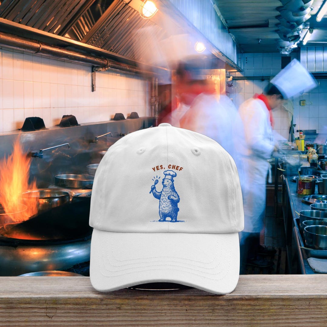 The Bear Chef Hat Yes Chef Classic Dad Cap Gift for Cook, Foodie, Bear ...