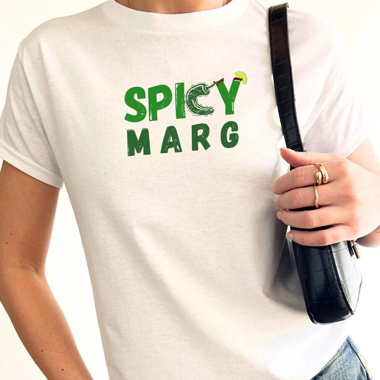 Womens White Baby Tee Y2K Red Baby Tee Spicy Marg Baby Tee Adult 90 ...