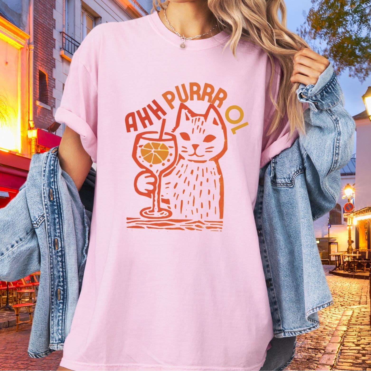 Vintage Aperol Spritz Cocktail Tshirt for Wine and CAT Lovers Cute ...