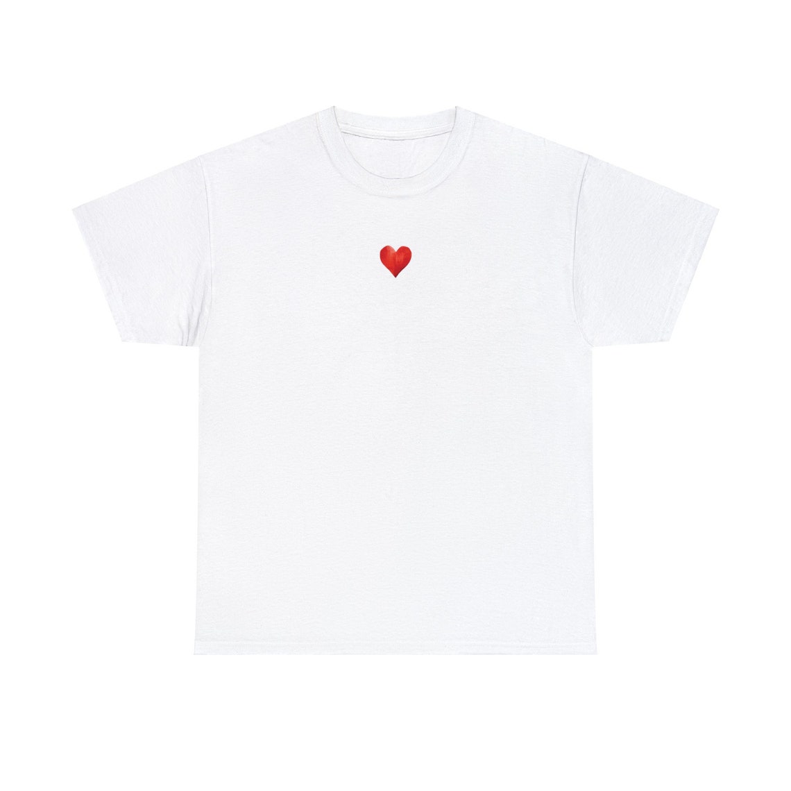 Tiny RED Heart Tshirt Centered Small Heart Shirt Anniversary Shirt Gift ...