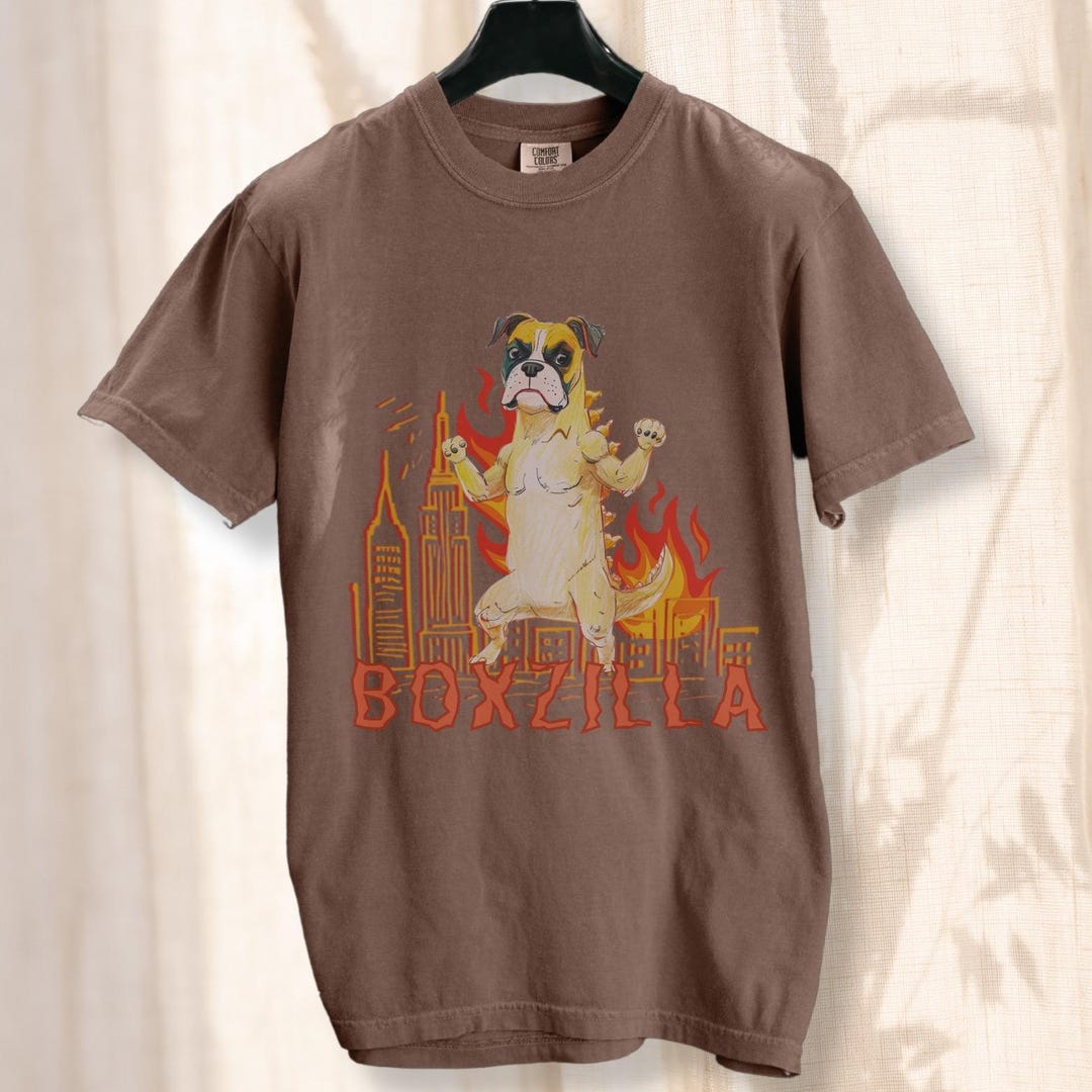Boxzilla Boxer Dog T-shirt | Funny Godzilla Inspired Graphic Tee - Etsy