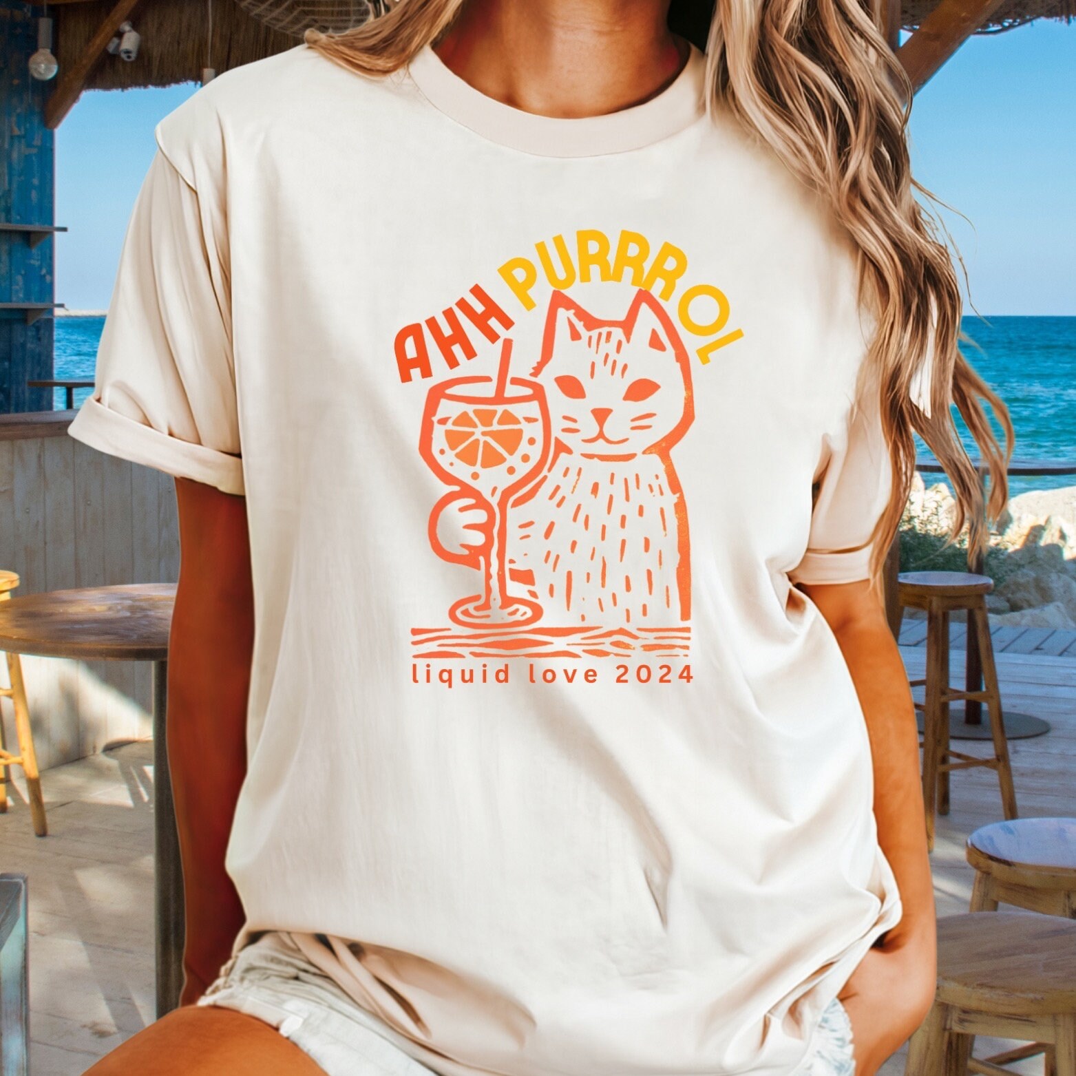 Vintage Aperol Spritz Cocktail Tshirt for Wine and CAT Lovers Cute ...