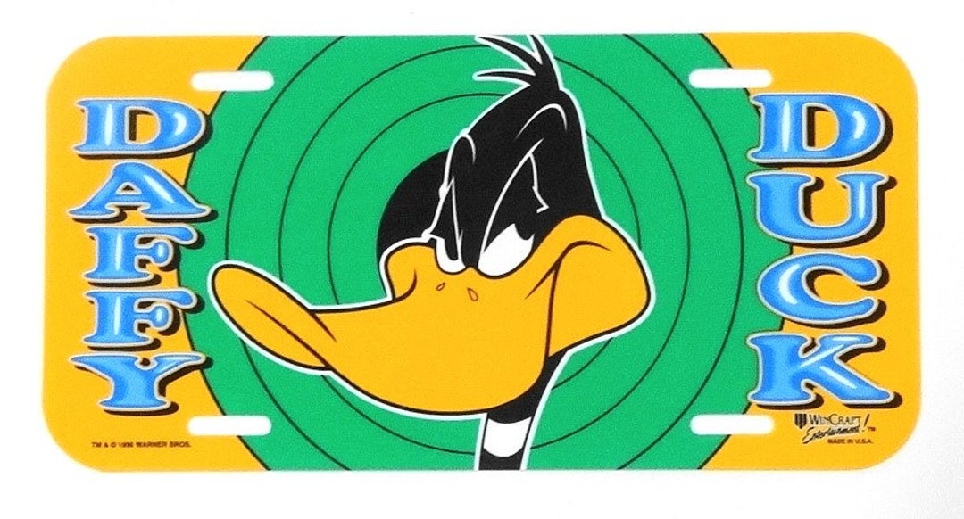NEW Daffy Duck WB Warner Bros 1986 Plastic License Plate Tag Wall Sign ...