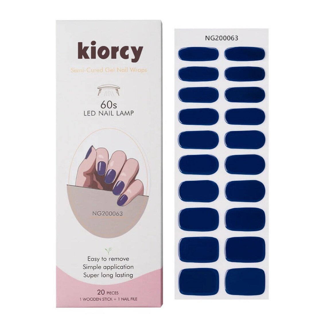Navy Blue Semicured Gel Nail Sticker Kit/ng63 - Etsy