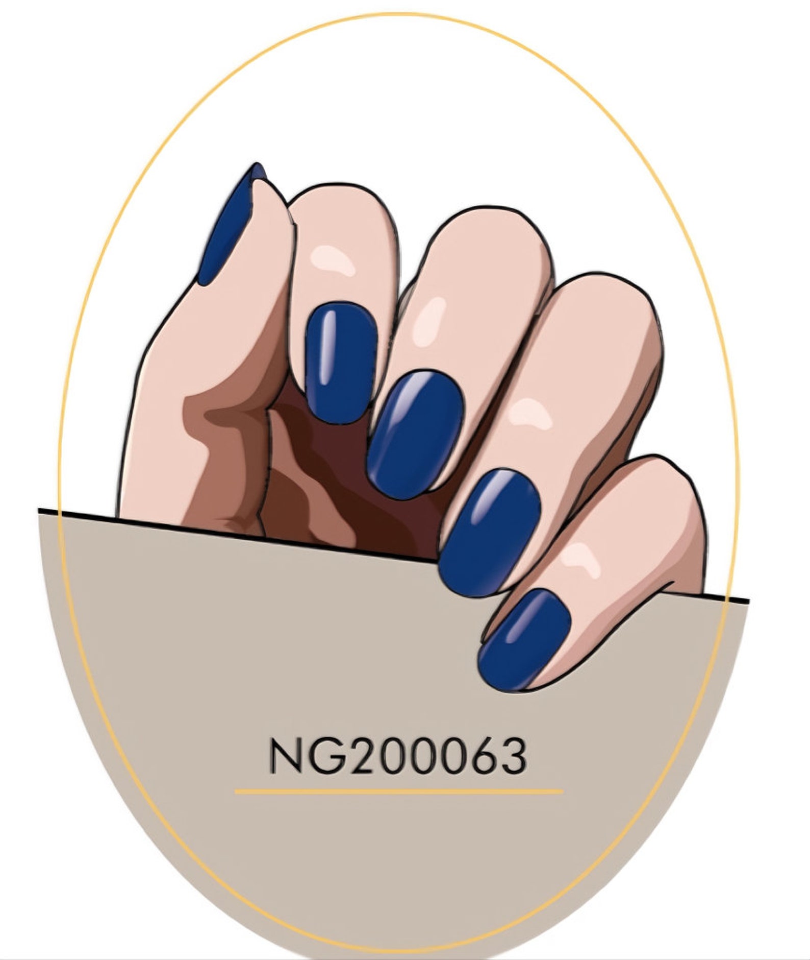 Navy Blue Semicured Gel Nail Sticker Kit/ng63 - Etsy