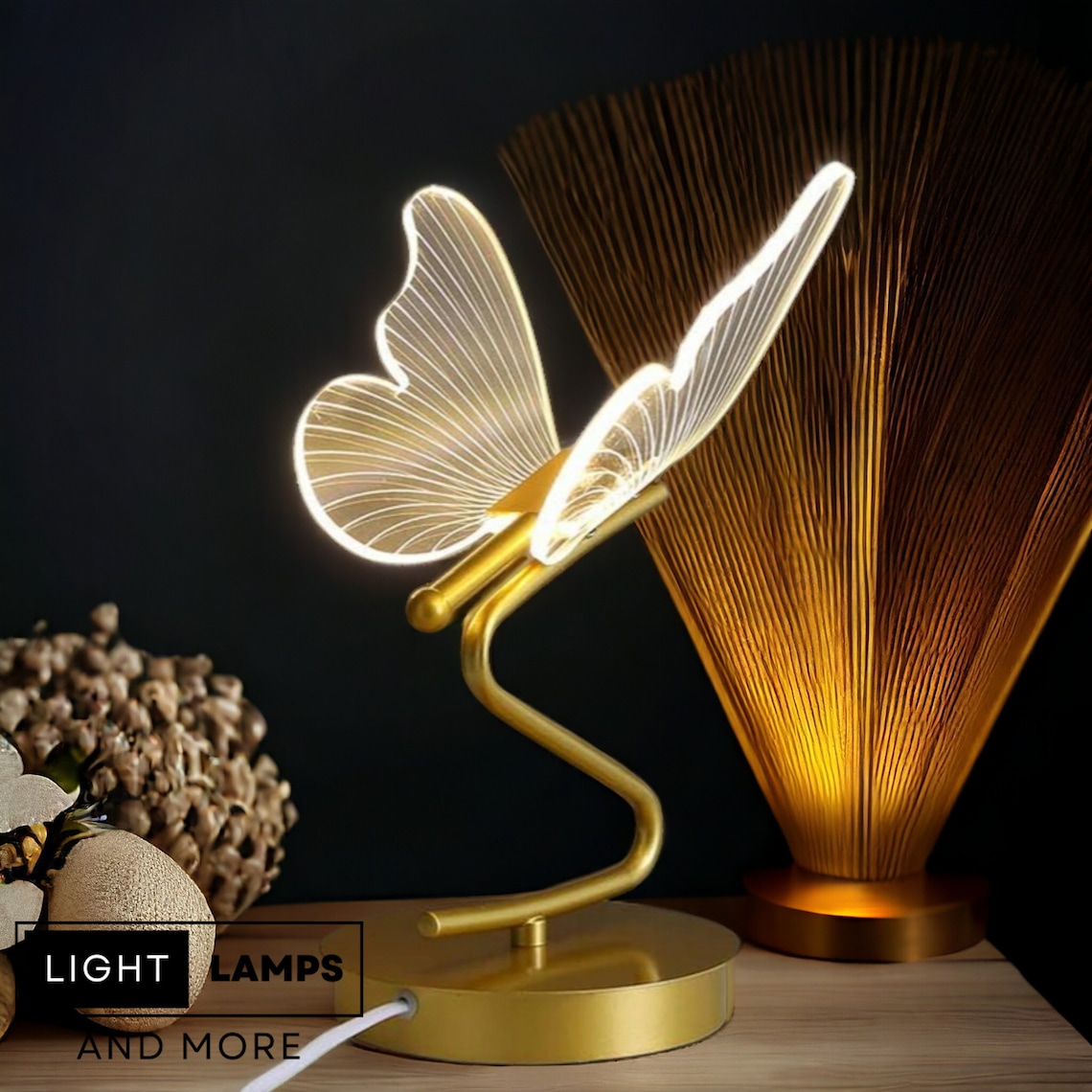 Butterfly Table Lamp Modern Bedside Lamp Butterfly Desk Lamp Simple ...