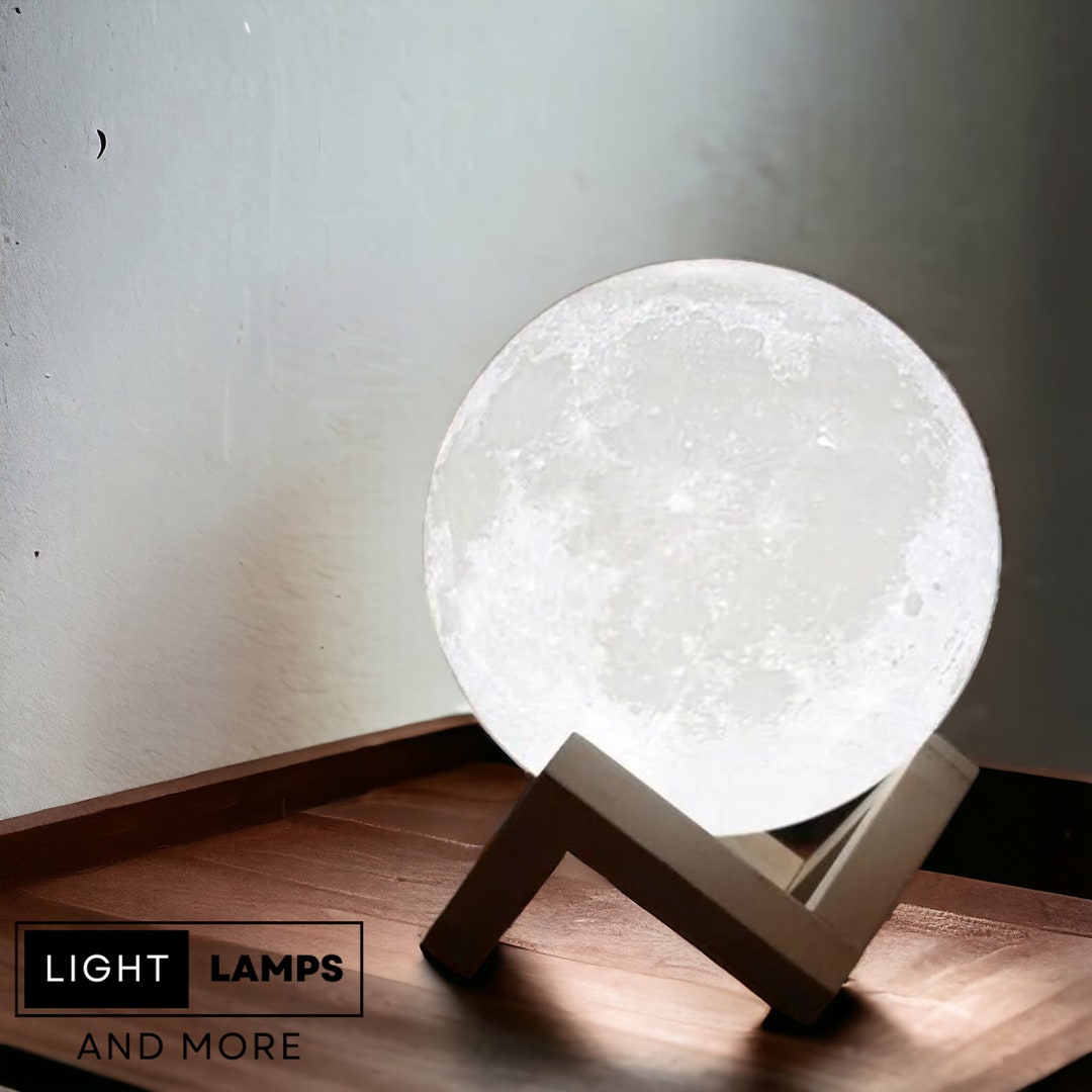 Moon Lamp 3D LED Light Rechargeable Table Lamp Lunar Moon Night Light ...