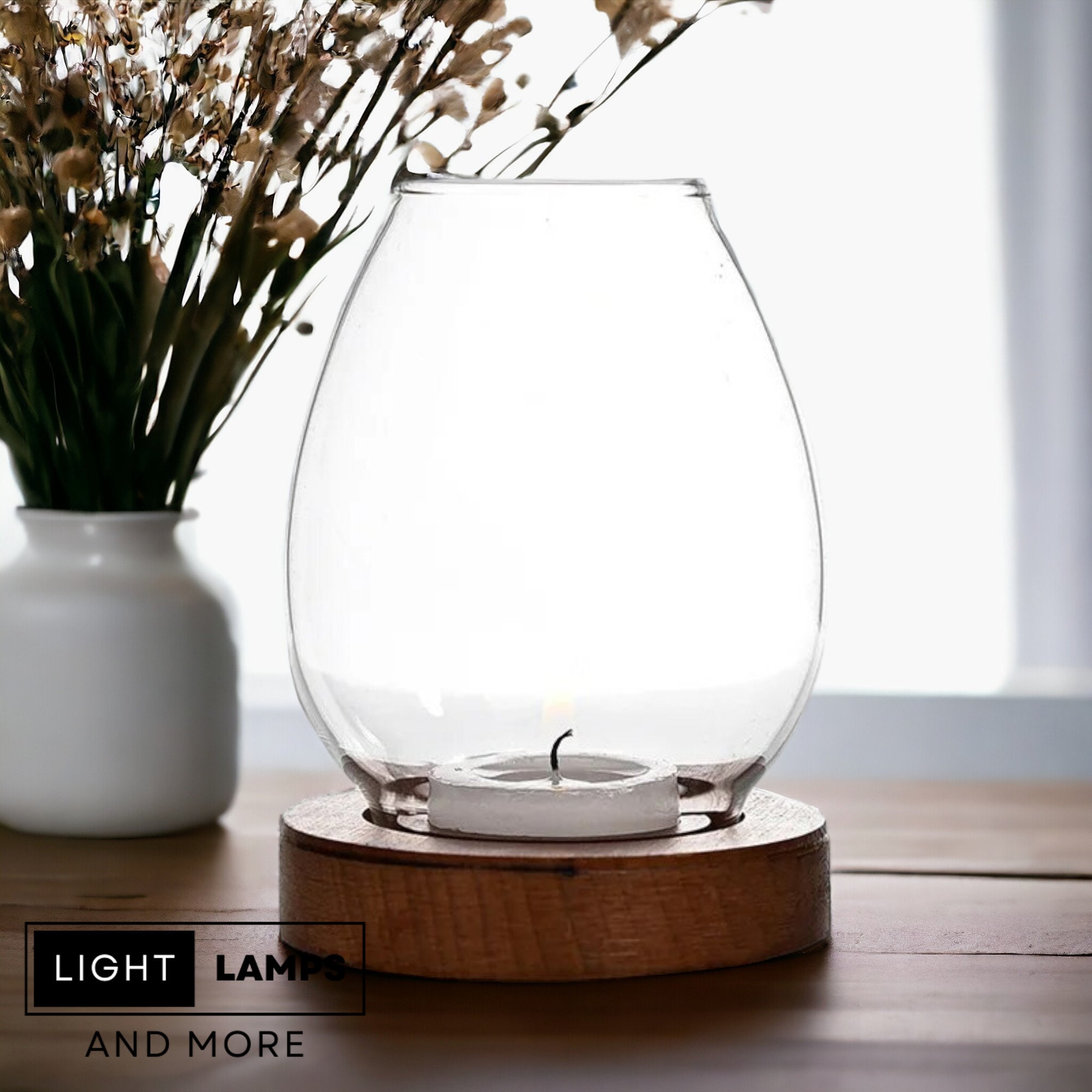 Transparent Round Glass Candle Holder Windproof Candle Holders Cover ...