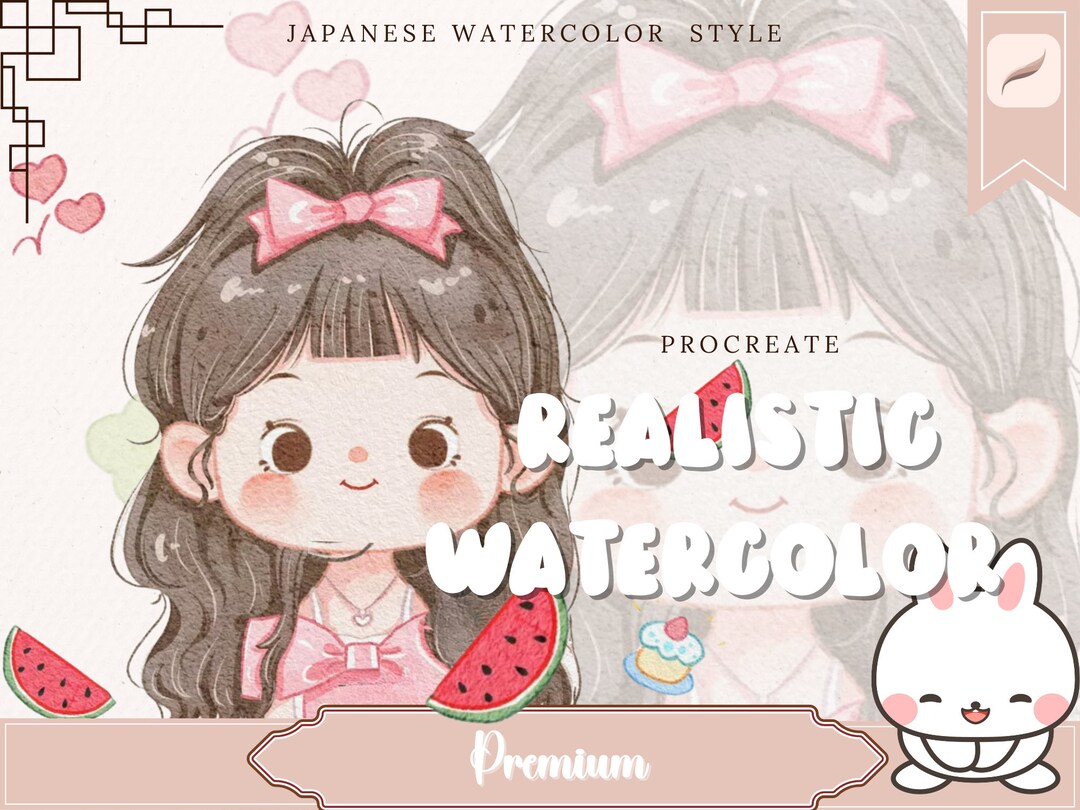 Procreate Anime Watercolor Brushes for Anime, Manga, Cartoon, Portrait ...