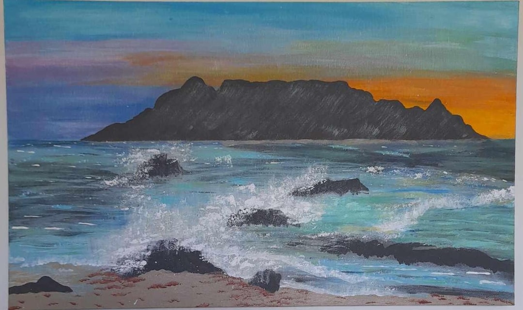 Original Acrylic Painting Table Mountain - Etsy